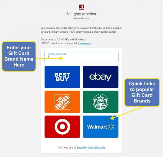 Join Naughty America With Popular Store T Cards